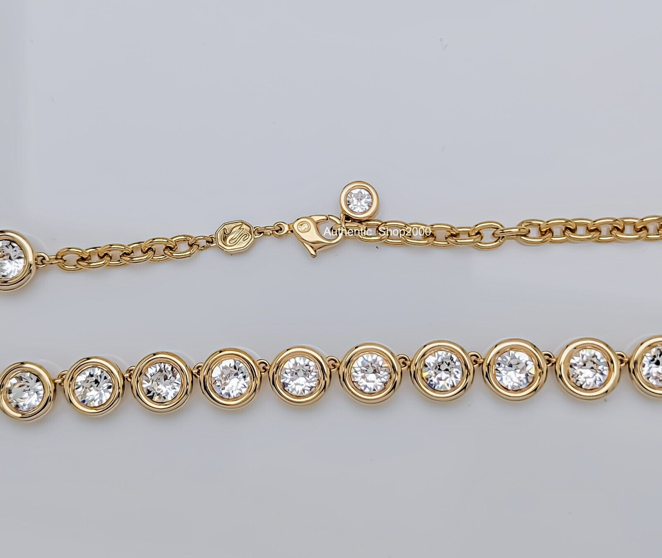 NEW 100% SWAROVSKI Gold White Crystals Imber Statement Necklace 5682585 ...