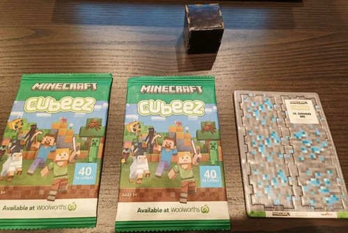 RARE Lot de 4 figurines Minecraft Cubeez Woolworths Exclusive Australia ...