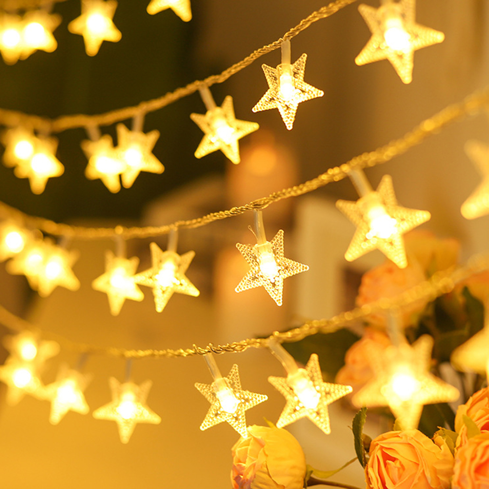 Star String Light Soft Pentagram LED String Light Holiday Party Prop ...