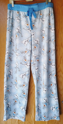 Disney Olaf Frozen Women's Med Pajama Bottom Lounge Pants Soft Velour ...