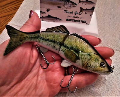6" Multi Jointed Baby Bass Fishing Lure Bait Crank Swimbait Pike Musky ...
