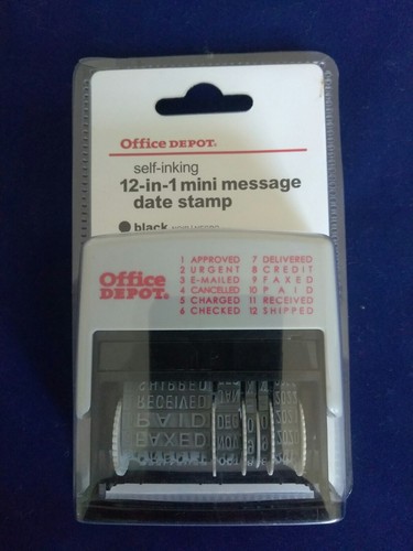 Date Stamp 12-in-1 mini message Office Depot Item 421-118 | eBay