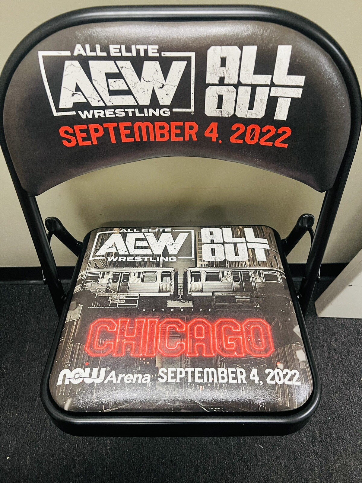 EVENT ONLY 2022 AEW ALL OUT PPV RINGSIDE WRESTLING CHAIR | eBay