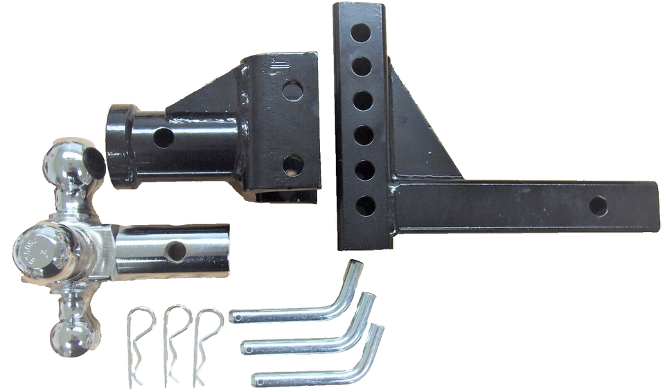 Swivel Triple Ball Tri-Ball Adjustable Trailer Drop Tow Hitch Mount 2 ...