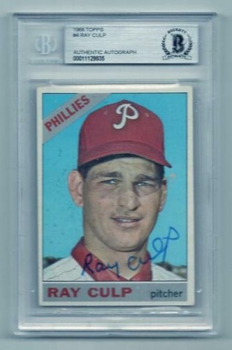 1966 TOPPS RAY CULP PHILLIES VINTAGE SIGNED CARD BECKETT AUTHENTIC ...