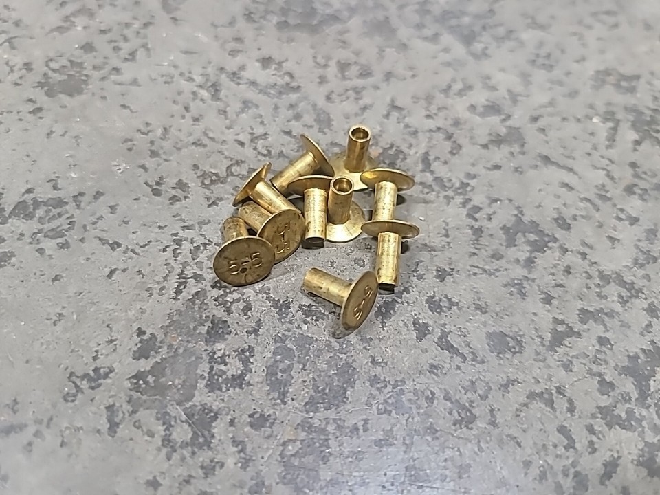 US GI M1 Helmet Semi-Tubular Brass Rivets - Set of 10 Repro Liner Studs ...