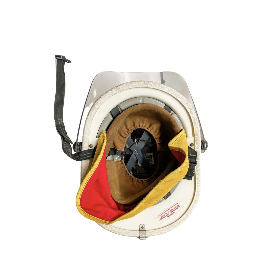 Vintage Fire Chief White Firefighter Helmet w/ Eye Shield | eBay