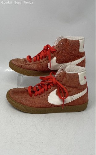 Nike Womens Blazer Mid 518171-801 Orange White Suede Sneaker Shoes Size ...