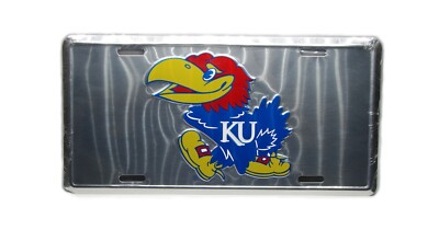 Licensed KU KANSAS JAYHAWKS 3D EMBOSSED METAL CAR NOVELTY LICENSE PLATE ...