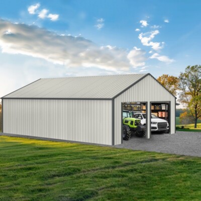 25 x 33 FT Outdoor Cream Storage Shed Large Tool Sheds Storage House ...
