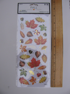 Hobby Lobby FOILED FALL LEAVES STICKERS Flat 29 Pieces NIP | eBay