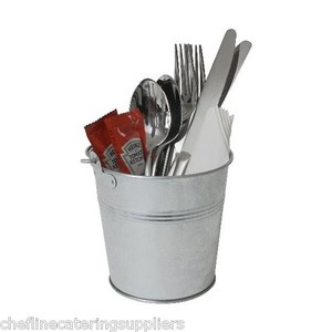 4x Galvanised Steel Serving Buckets, Food Presentation, Chip Fries ...