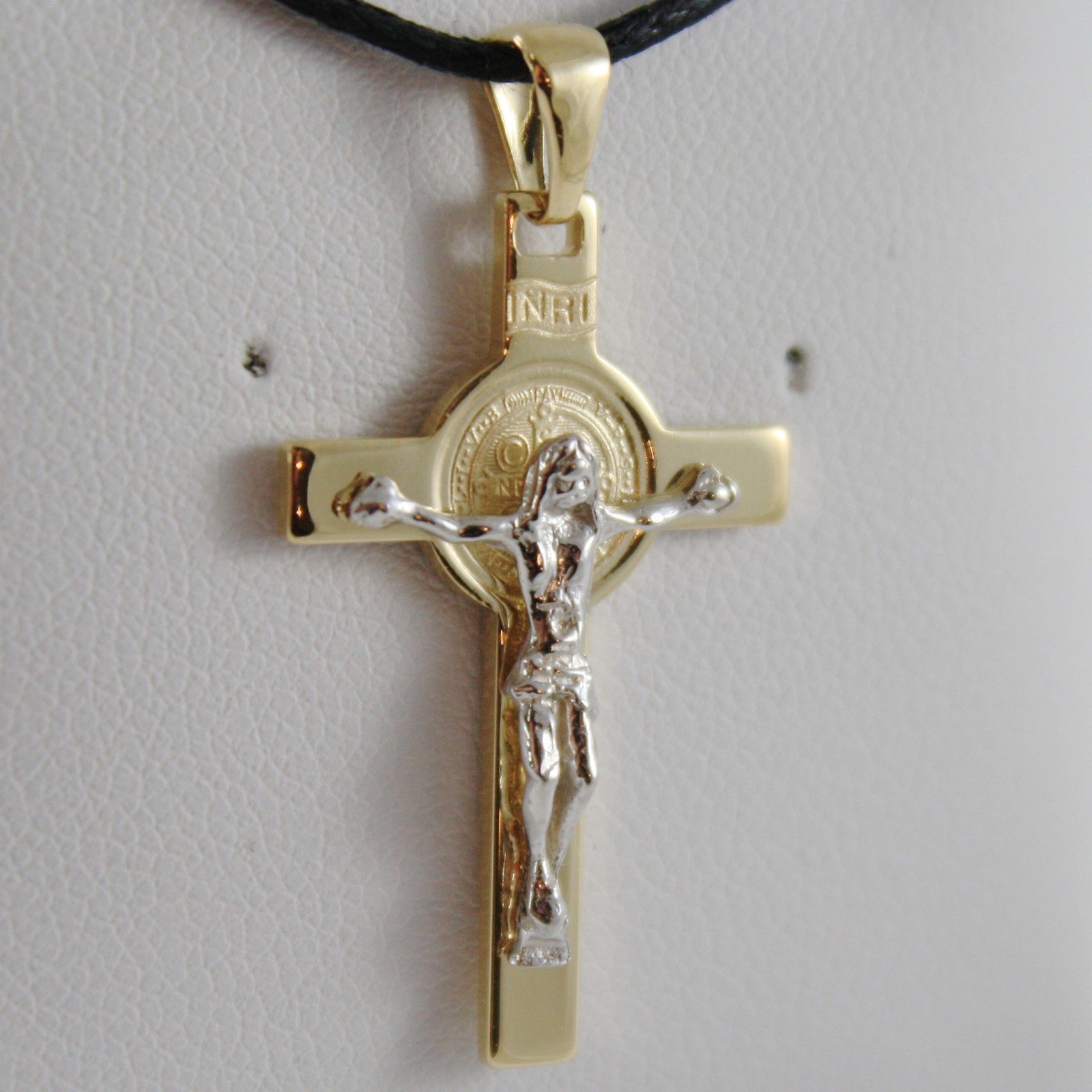 ネックレス cross pendant white gold and yellow18k750bicolor crucifix made in ...