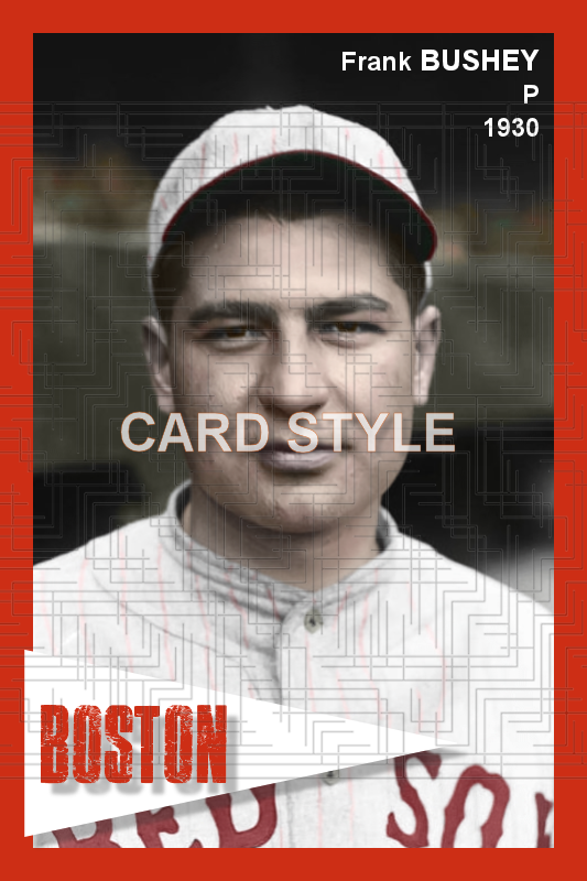 Frank Bushey - 1930 Boston Red Sox - choose a style - colorized print ...