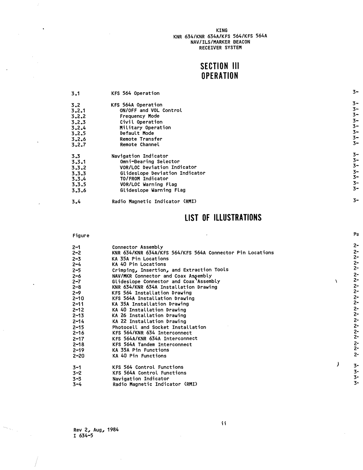 Bendix King KNR 634/634A KFS 564/564A Installation Manual Rev 2 006 ...