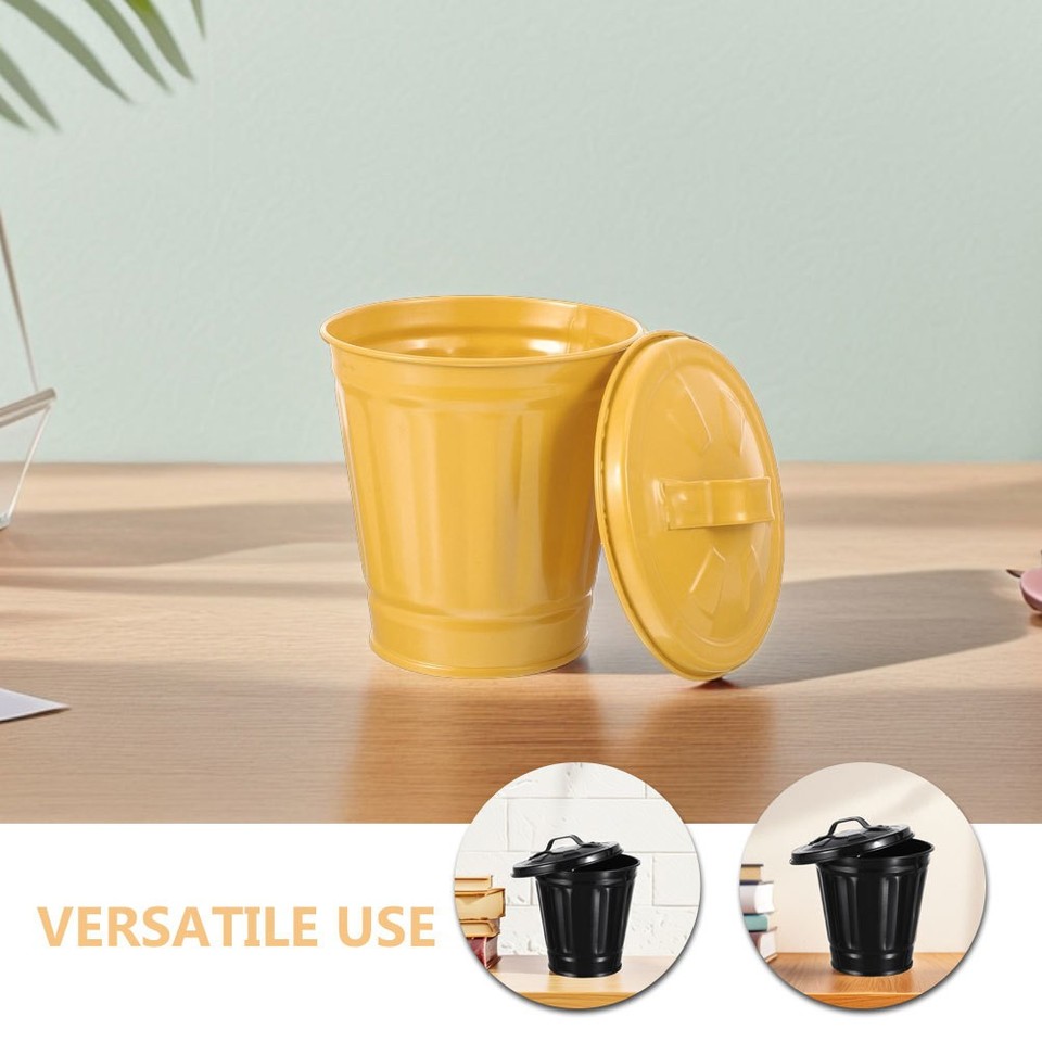 2 Pcs Small Garbage Can for Bedroom Cute Desktop Trashcan Basket | eBay ...