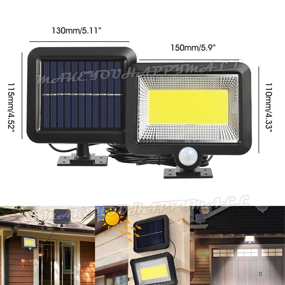 100 Led Solar Sensor Lights Light Motion Detection Security Garden ...