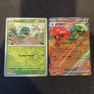 Pokemon TCG SSP Evolution Set Reverse Holo Capsakid #12 Scovillian #37 ...