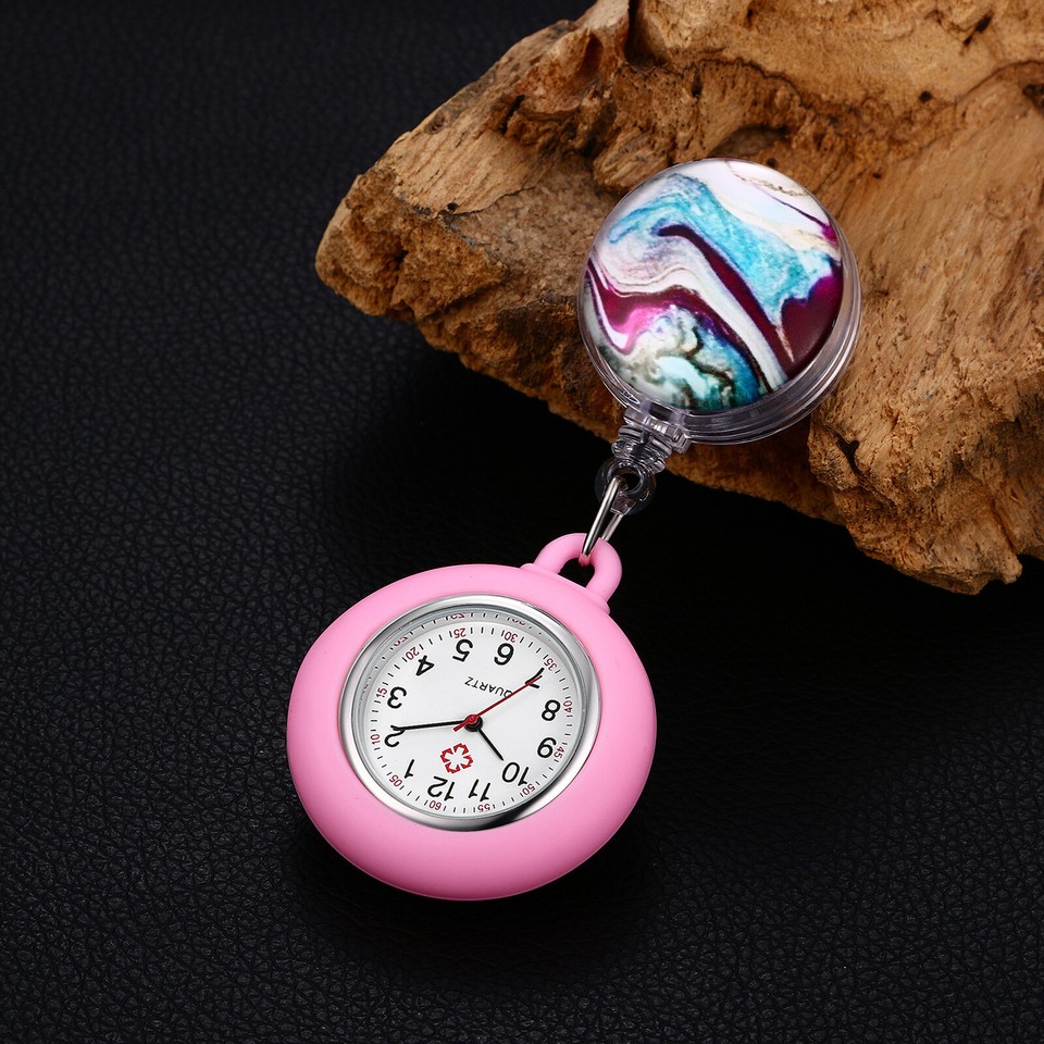 Starry Sky Nurse Doctor Fob Pocket Watch Quartz Retractable Silicone ...