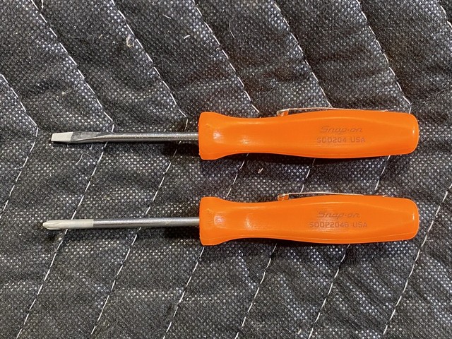 Snap-on Tools Orange Mini Pocket Screwdriver Set Flat Tip & Phillips ...
