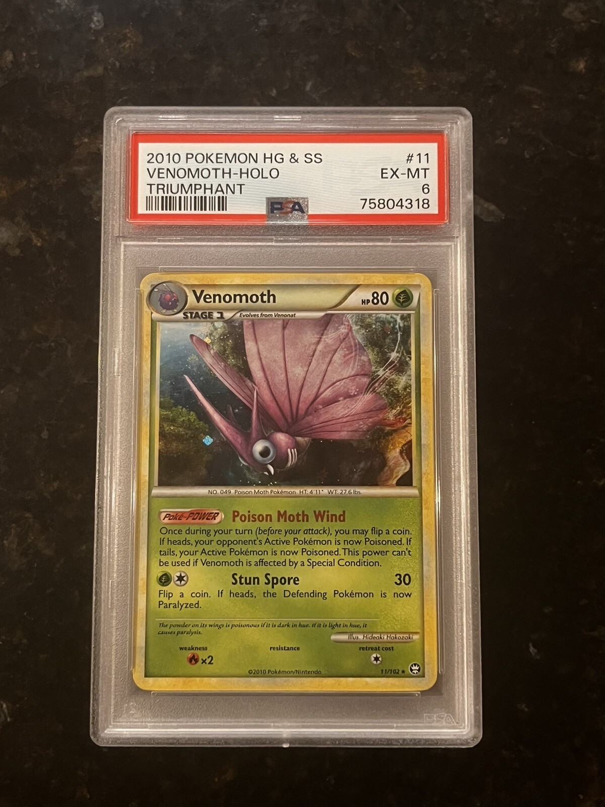 PSA 6 Venomoth 11/102 (HGSS Triumphant) Holo Rare Pokemon Card | eBay