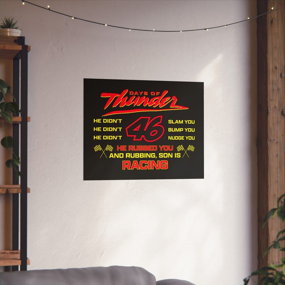 Days of Thunder Poster - NASCAR Cole Trickle Wall Art Print ...