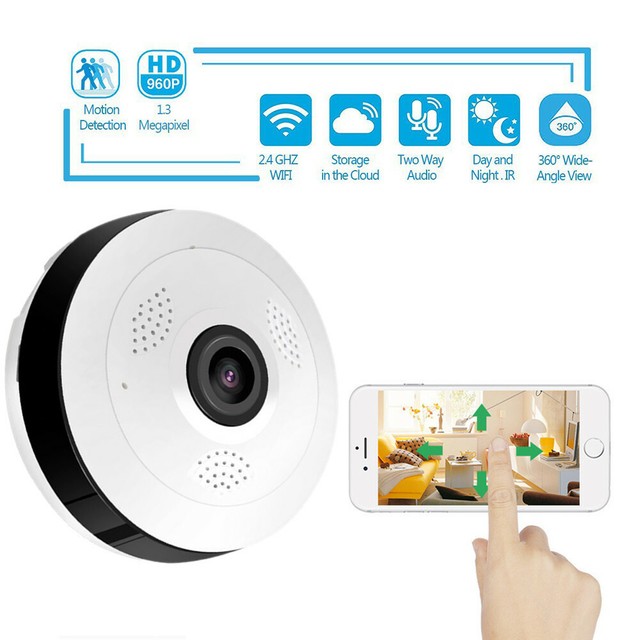 360 Degree Panoramic Smart IP Camera IPC Wireless P2P 960P Security ...
