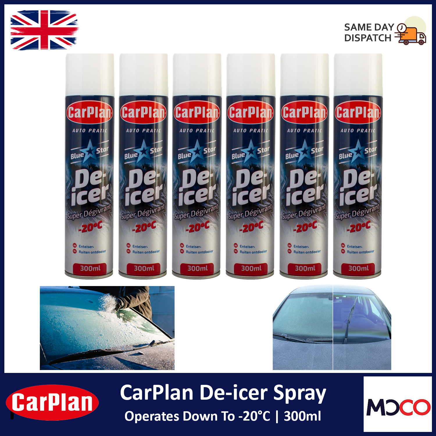 CarPlan Car Window Windscreen Lock De Icer Spray Antifreeze Frost Ice ...