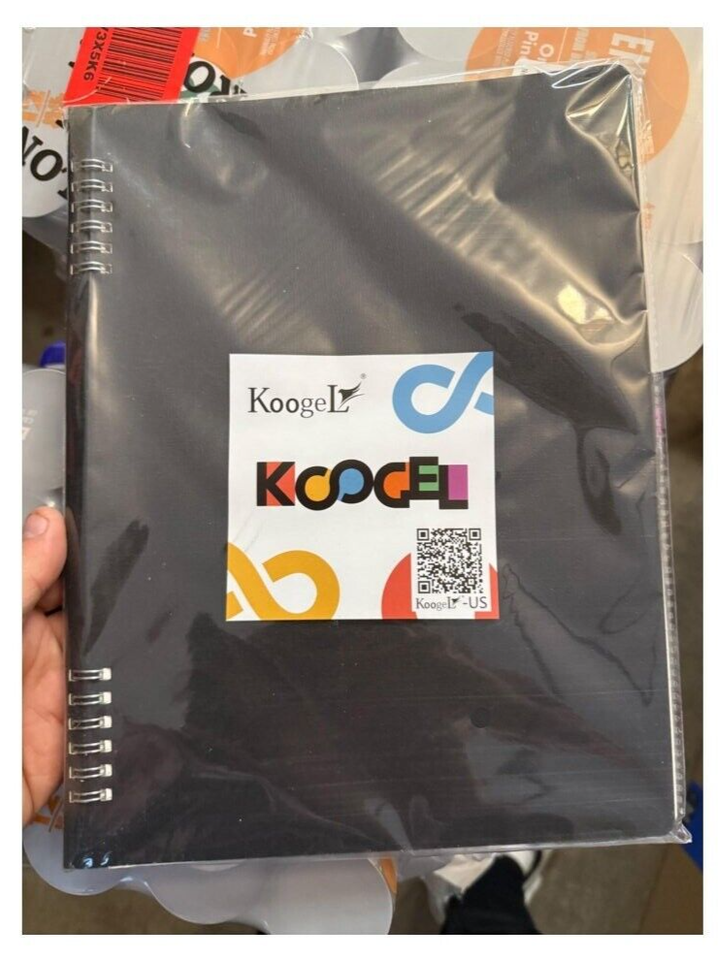 Koogel Black Spiral Notebook A5 College Ruled Notepad Tear-off Lined ...
