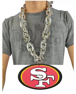 San Francisco 49ers NFL Fan Chain Necklace Foam ( Silver Chain ...