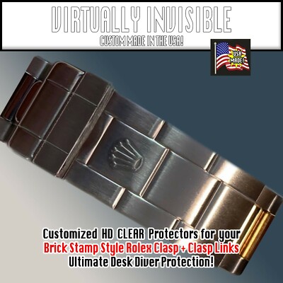 For-Rolex Full Brick Style Clasp Protectors plus Clasp Link HD Clear ...