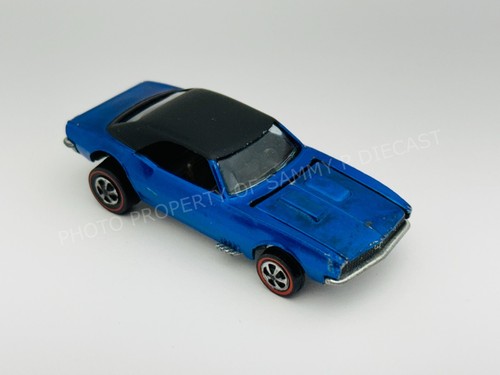 Hot Wheels Redline CUSTOM CAMARO Blue US Dark Interior TAB BASE PAINTED ...