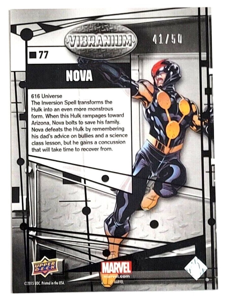 2015 MARVEL VIBRANIUM - NOVA - RADIANCE #D 41/50 UPPER DECK MCU | eBay