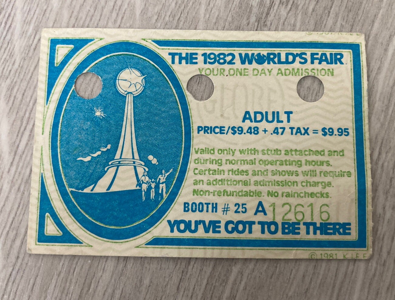 1982 World’s Fair Adult General Admission Ticket Stub | eBay