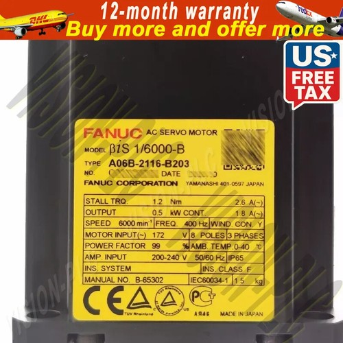 FANUC A06B-2116-B203 Servo Motor A06B2116B203 New Fast Shipping | eBay