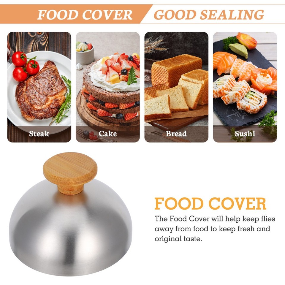 Stainless Steel Food Cover Dome Protective Dome Cover For Steak And BBQ ...