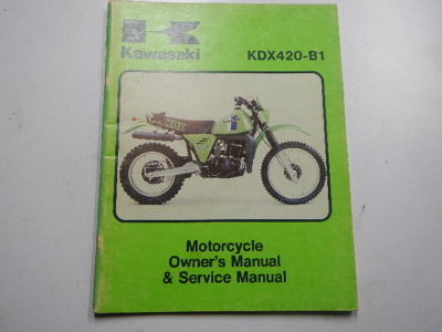 1981 KAWASAKI KDX420 OWNERS REPAIR MANUAL 81 KDX 420 99963-0039-01 ...