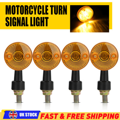 UK 4x Aluminum Motorcycle Indicators Motorbike Turn Signal Lights ...