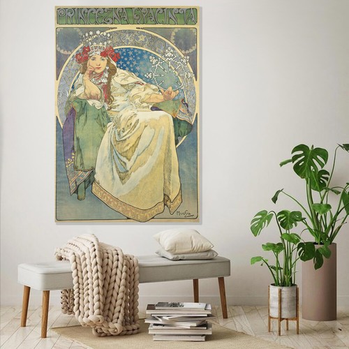 ALPHONSE MUCHA - PRINCESS HYACINTH 1911 PRINT ON STRETCHED CANVAS ART ...