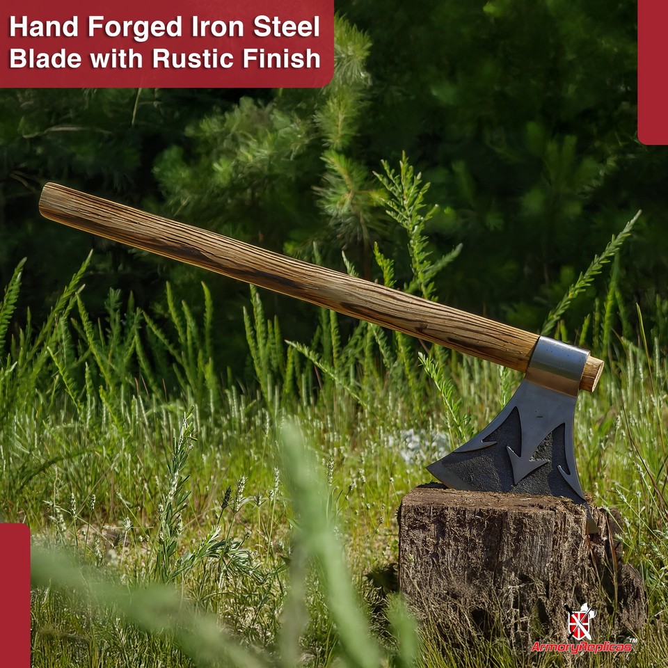 Hand Forged High Carbon Steel Trident Axe | Functional Medieval Camping ...