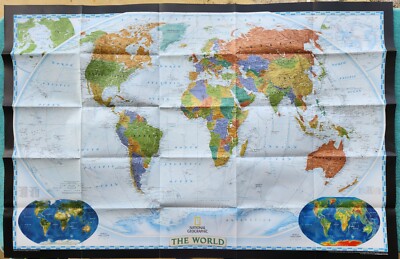 The World Map 2004 National Geographic 25" x 40" Fold Out Poster | eBay