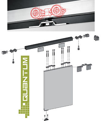 Top Hung Sliding Door Track Gear System Kit - Tracks 2000mm and 3000mm ...