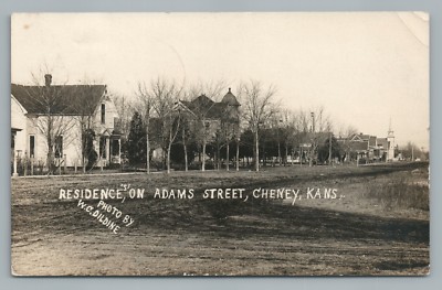Adams Street CHENEY Kansas RPPC Rare Antique Photo—Sedgwick County ...