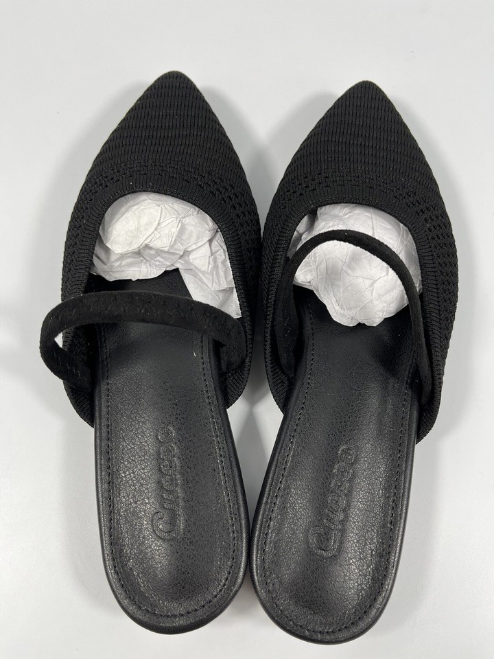 Cuccoo Womens Pointed Toe Backless Flat Shoe Black US SIZE 6 | eBay