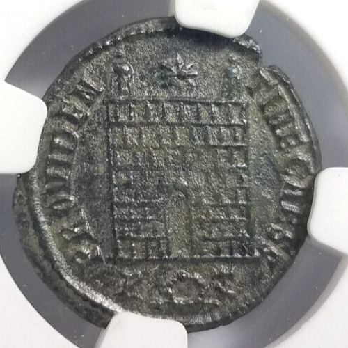 Constantine II Roman Empire Nummus NGC AU Camp Gate Castle Keep Ancient ...