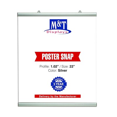 Poster Snap Hanger Set 22 inch Wall Mounting Silver 1.02" Aluminum ...