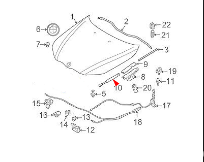 NEW BMW 5 E60 FRONT LEFT BONNET HOOD GAS SHOCK ABSORBER 51237008745 ...