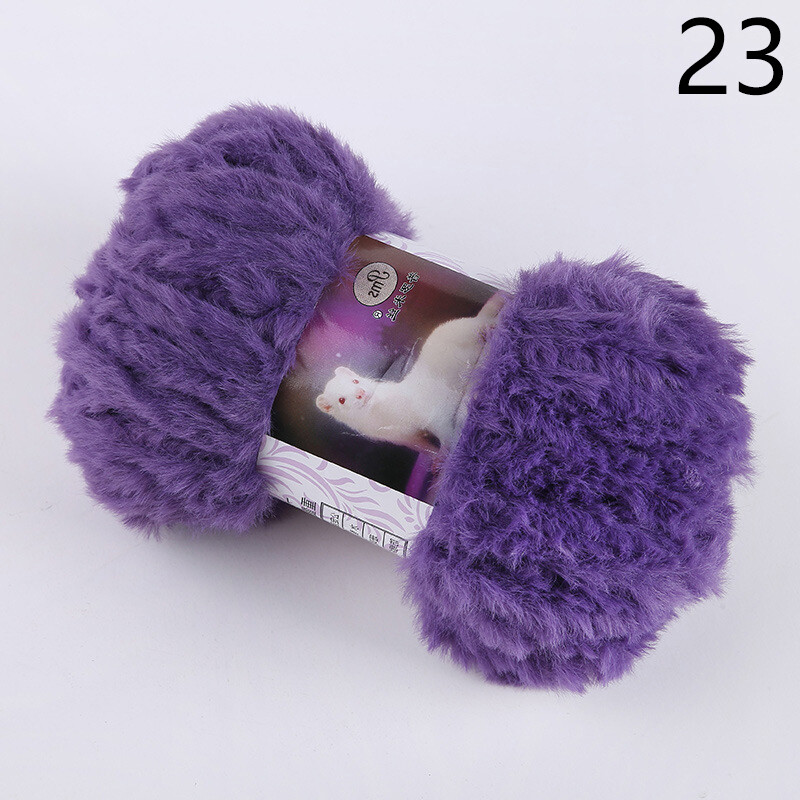 50g Faux Fur Mink Wool Yarns Hand Knitting Anti-pilling Fleece Blend ...