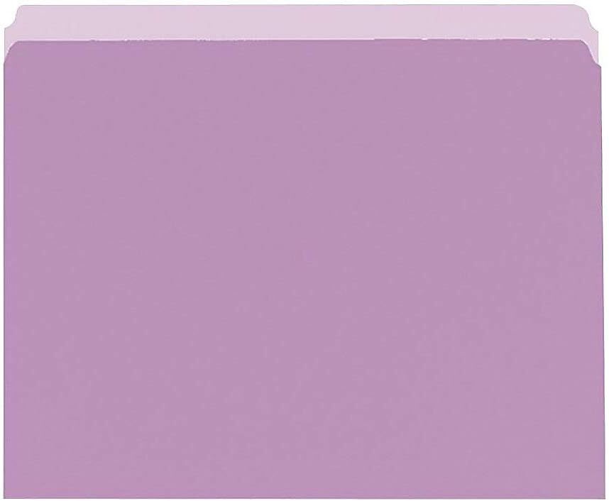 Pendaflex Two-Tone Color File Folders, Letter Size, Lavender, Lavender ...