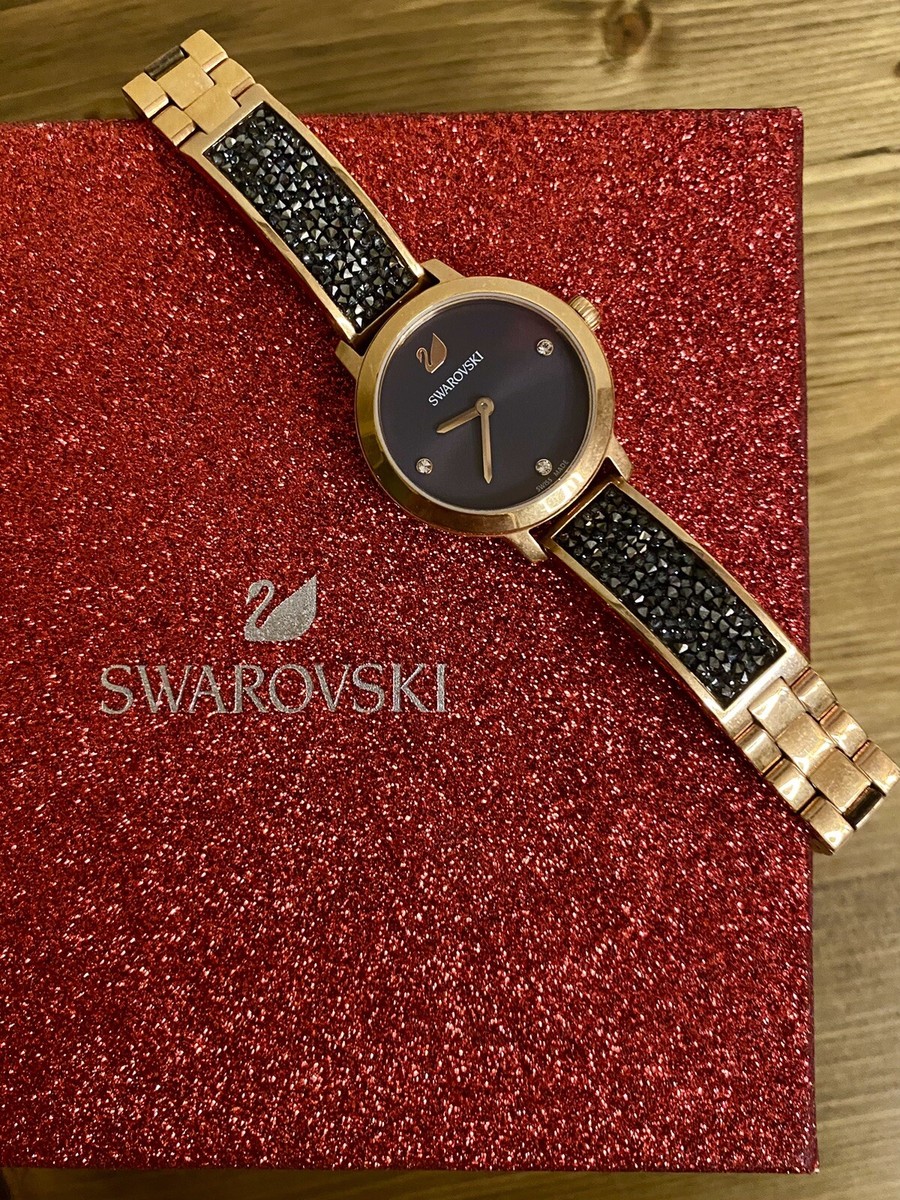 Swarovski Crystal Cosmic Rock Watch Metal Black Rose Gold Swarovski Crystal Cosmic Rock Watch Metal Black Rose Gold